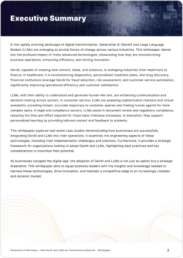 How GenAI and LLMs Transforming Industries - Whitepaper